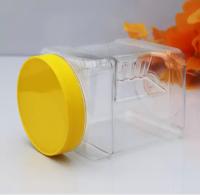 China 850ml - 5000ml Pet Square Plastic Grip Jar Wide Mouth For PP Screw Lid for sale