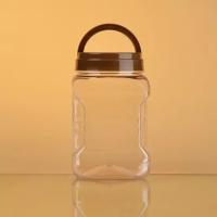 China 850ml - 5000ml Pet Square Plastic Grip Jar Wide Mouth For PP Screw Lid for sale