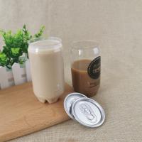 China Clear PET Easy Open Lids 65mm 350ml Plastic Coffee Cans for sale