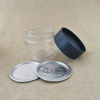 China Stackable Black Screw Cap 438 Ml 51g Transparent PET Jar for sale