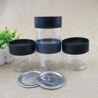 China Stackable Black Screw Cap 438 Ml 51g Transparent PET Jar for sale