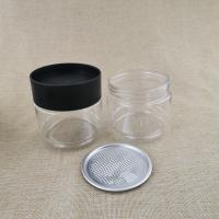 China Stackable Black Screw Cap 438 Ml 51g Transparent PET Jar for sale