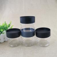 China Stackable Black Screw Cap 438 Ml 51g Transparent PET Jar for sale