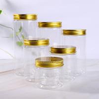 China 800ML 85mm Diameter Caliber Golden Plastic Screw Cap Jars for sale