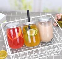 China 16oz Clear Wide Mouth 0.5l Plastic Beverage Jar for sale