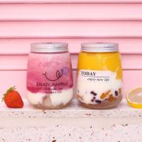 China 210mm Screw Cap 350ml Disposable Juice Containers for sale