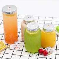China 12oz Clear 49mm Straw Hole Disposable Plastic Jars for sale