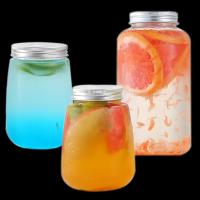 China Round Cylinder Empty 650ml 54MM Plastic Beverage Jar for sale