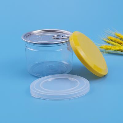 China Food Grade 300ml PET Honey Tin Plastic Food Cans for sale