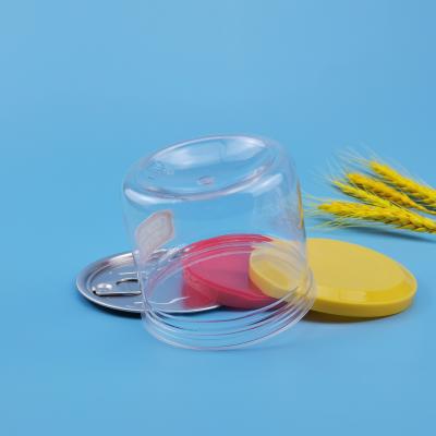 China 340ML Peanuts Plastic Food Cans With Aluminum Easy Open End for sale