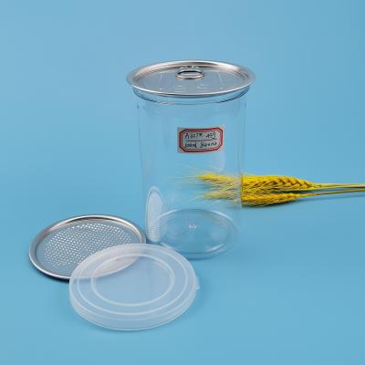China 0.6l Transparent 43G Plastic Nuts Easy Open Food Can for sale