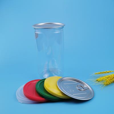 China Clear Round Honey 750ML Easy Open Plastic Food Cans for sale