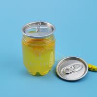 China 250ml Empty Disposable Plastic Beverage Cans With Aluminum Lid for sale