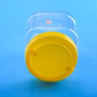 China BPA Free 1450ml 131mm Square Plastic Screw Cap Jars for sale