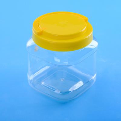 China BPA Free 1450ml 131mm Square Plastic Screw Cap Jars for sale
