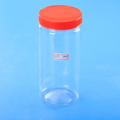 China PET 1.1L 38oz Clear Plastic Candy Jars With Lids for sale