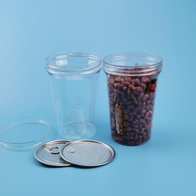 China PET Transparent 27oz 800ml Screwed Plastic Food Jars for sale