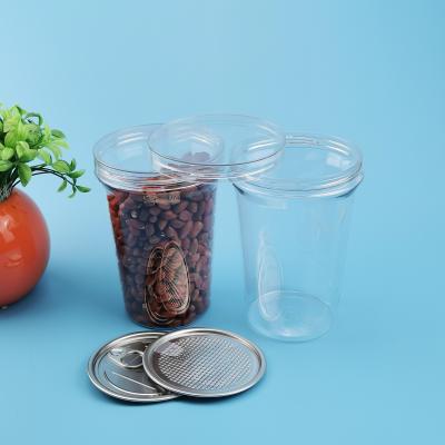 China PET Alu Easy Open FDA 800ml Plastic Food Jars for sale