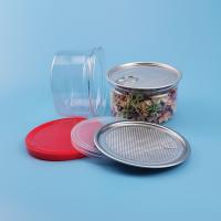 China 400ml FDA Peanuts Clear PET Leak Proof Plastic Food Jars for sale