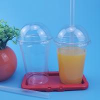 China 0.5L PET PLA Dome Lids Eco Friendly Bubble Tea Cups for sale