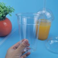 China 0.5L PET PLA Dome Lids Eco Friendly Bubble Tea Cups for sale