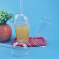 China 0.5L PET PLA Dome Lids Eco Friendly Bubble Tea Cups for sale