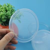 China Clear No Toxic 83mm Embossing PE Plastic Lids for sale