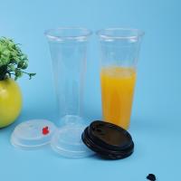 China Stack Up PP Flat Dome Disposable Bubble Tea Cups for sale