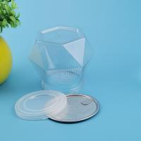 China Clear PET Diamond 30g 650ml Plastic Cookie Jar Containers for sale