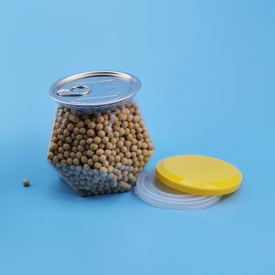 China Clear PET Diamond 30g 650ml Plastic Cookie Jar Containers for sale