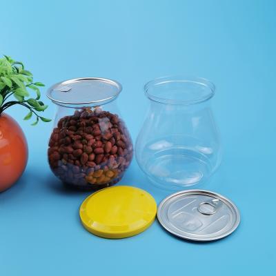 China 900ML Vase Shape Plastic Food Cans With PE Soft Cover for sale