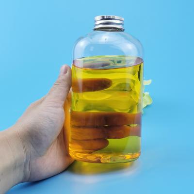 China Transparent 16oz Ova 0.5L Plastic Beverage Jar for sale