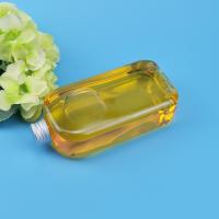 China 36g Flat Square PET Clear Plastic Juice Bottles With aluminum Lids for sale