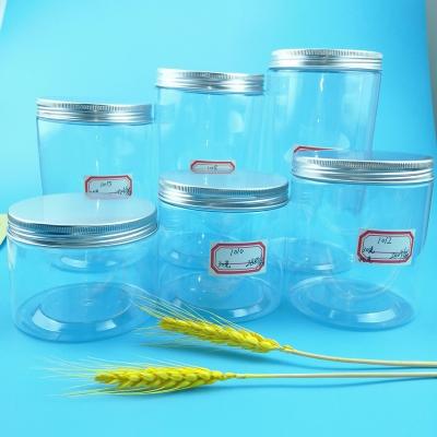 China 270ml 1360ml Clear Plastic Screw Cap Jars For Food Storage for sale