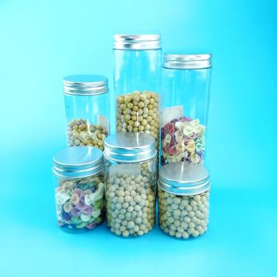 China 65mm Plastic Screw Cap Jars For Snack Beans Salt for sale