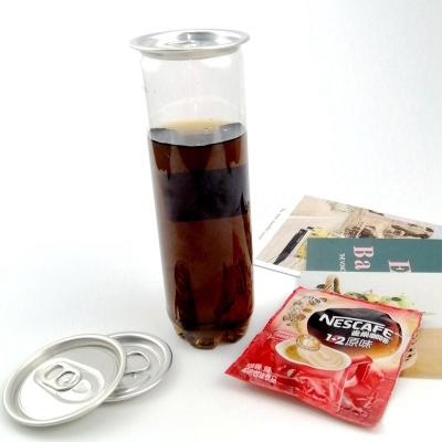 China Slim Shape 330ml Plastic Beverage Cans For Milk Water for sale