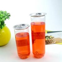 China Slim Shape 330ml Plastic Beverage Cans For Milk Water for sale