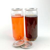 China Full Size 202# 52mm 500ml 650ml Plastic Beverage Cans for sale
