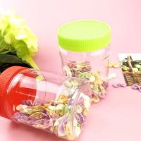 China Recyclable 12oz Round airtight Plastic Jar With Black Lid for sale