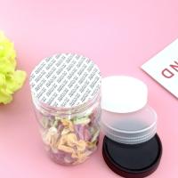China 450ml Thread Cap Round Clear Plastic Candy Jars For Dry Food Storage for sale