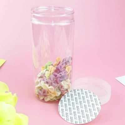 China Foam Gasket Clear 450ml Plastic Food Storage Jars For Dry Food Snacks for sale