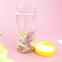 China 600ml 20 OZ Stackable Straight Edge Plastic Screw Cap Jars For Kitchen Storage for sale