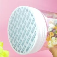 China 600ml 20 OZ Stackable Straight Edge Plastic Screw Cap Jars For Kitchen Storage for sale