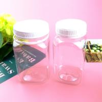 China 320ml White Screw Cap Square Plastic Juice Bottles Shrink Wrapped for sale