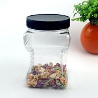 China PET Clear Square Grip 4500ml Plastic Screw Cap Jars BPA Free for sale