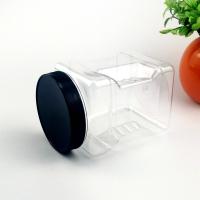 China 125mm Height 650ML Square Plastic Food Jars With Screw Cap for sale