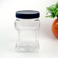 China PET Clear Square Grip 4500ml Plastic Screw Cap Jars BPA Free for sale