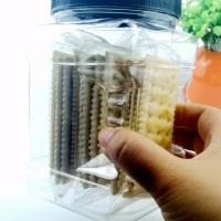 China 125mm Height 650ML Square Plastic Food Jars With Screw Cap for sale
