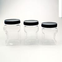 China PET Clear Square Grip 4500ml Plastic Screw Cap Jars BPA Free for sale