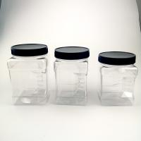 China 850ml Square Food Grade Gas Tight Wide Mouth Plastic Jar for sale